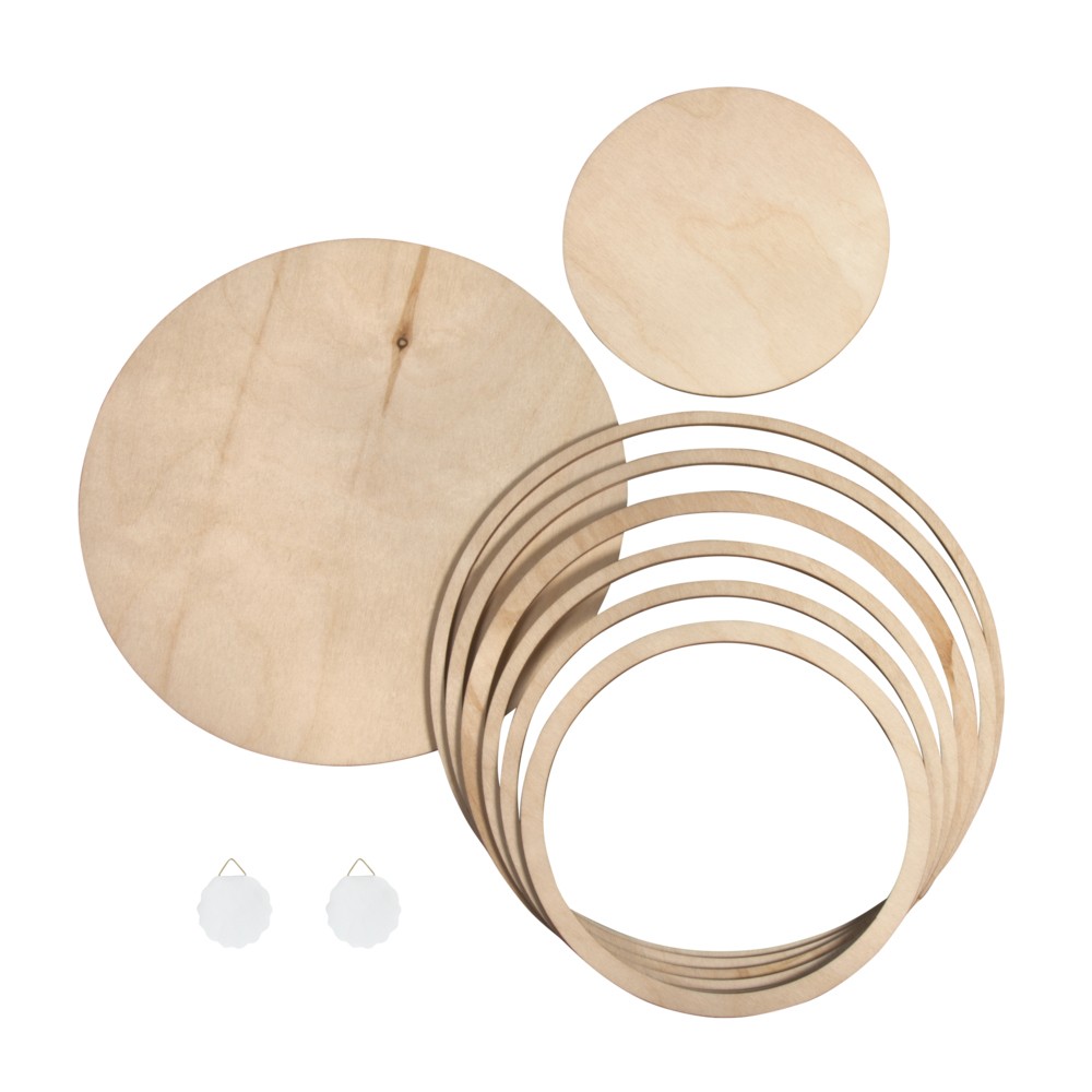 Surtido de círculos de madera para decorar DIY x8 - Perles & Co