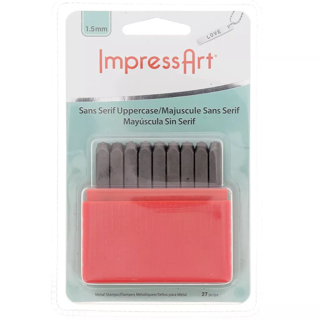 ImpressArt punch set 1.5 mm - Alfabeto mayúscula SIN SERIF x27 - Perles ...