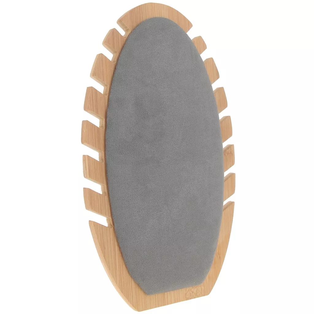 Porta collares - forma oval -27.5x16cm Bambú - Gris ante x1 - Perles & Co