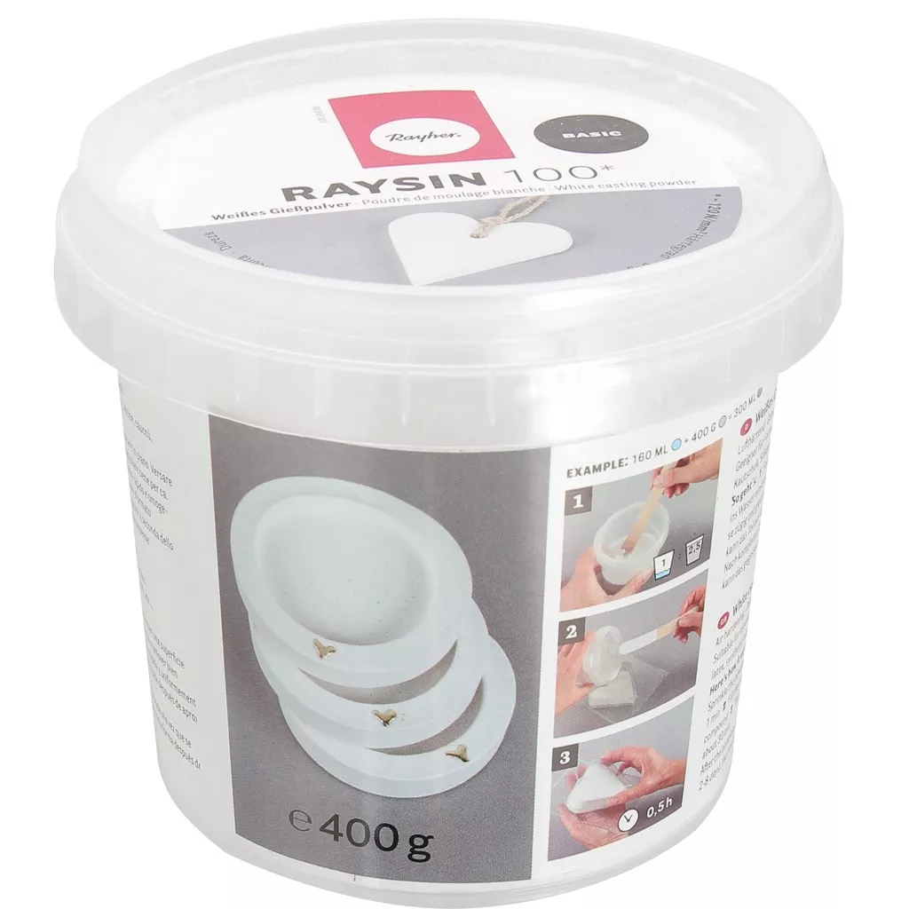 Raysin 100 - Polvo cerámico blanco para moldeo - Basic x400g - Perles & Co
